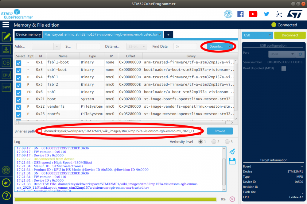 Installing OpenSTLinux on VisionSOM-STM32MP1 with eMMC memory - SomLabs Wiki